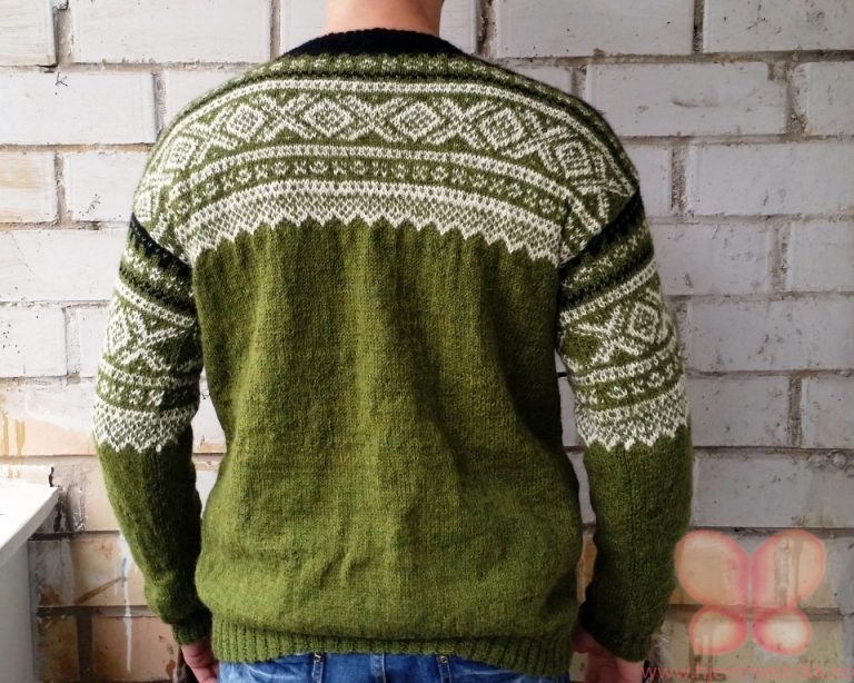 Marius genser (M). Grønn. Alpakka. Mann | hjemmestrikk